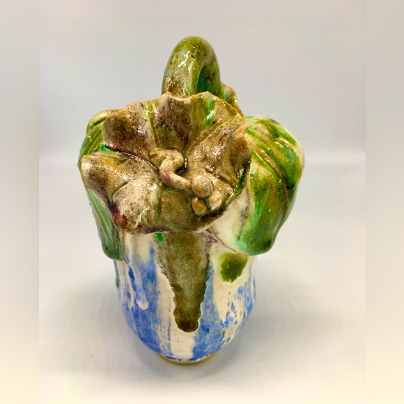 Hand Crafted | Accents | Handmade Signed Textured Studio Art Blue Green ...